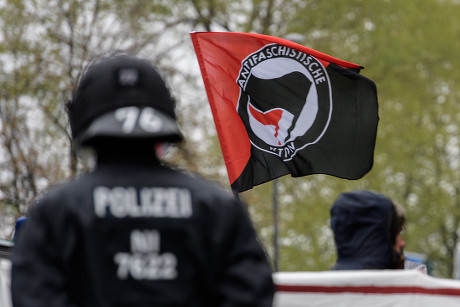 Protesters Waving Flag Antifascist Action Watched Editorial Stock Photo ...