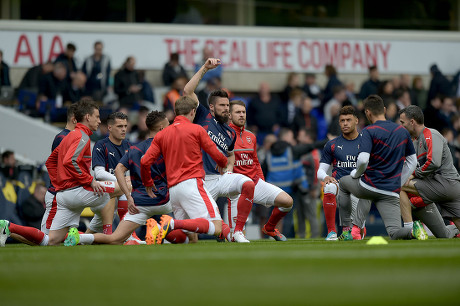 Arsenal Players Warm Prior Kick Off Editorial Stock Photo - Stock Image ...