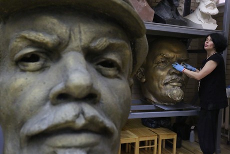 Museum Officer Cleans Busts Former Soviet Editorial Stock Photo - Stock ...