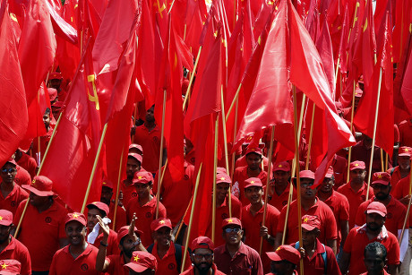 Flag Bearing Members Janatha Vimukthi Peramuna Editorial Stock Photo ...