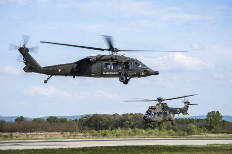 Military Helicopters Take Off During Military Editorial Stock Photo ...