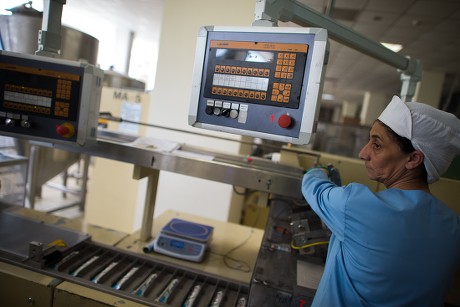 Operator Works On Production Line Production Editorial Stock Photo ...