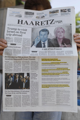 Israeli Read English Edition Israeli Newspaper Editorial Stock Photo ...