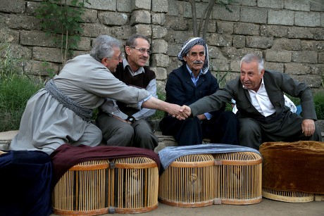 Kurdish Men Shake Hands They Sit Editorial Stock Photo - Stock Image ...