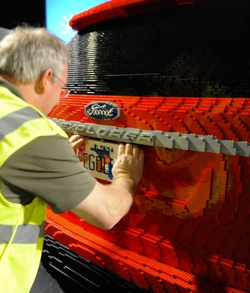 Ford Employee Places Lego License Plate Editorial Stock Photo - Stock ...
