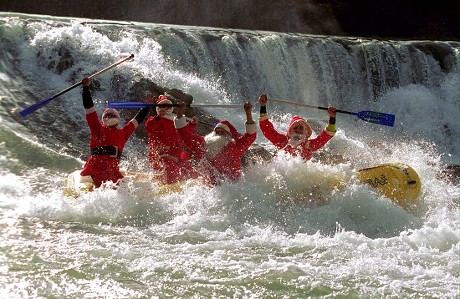 Split Croatia Four Santa Clauss Raft Editorial Stock Photo - Stock ...