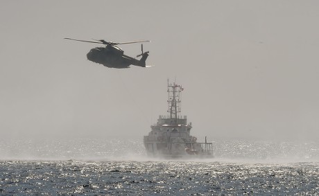 Helicopter Hovers Above Polish Rescue Vessel Editorial Stock Photo ...