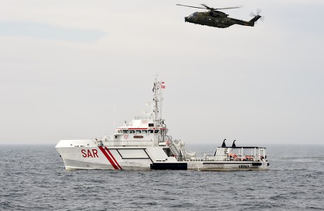Helicopter Hovers Above Polish Rescue Vessel Editorial Stock Photo ...