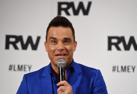 British Singer Robbie Williams Speaks Media Editorial Stock Photo ...