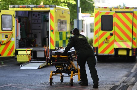 Ambulance Staff Nhs Hospital London Britain Editorial Stock Photo ...