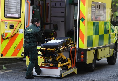 Ambulance Stands Outside Nhs Hospital London Editorial Stock Photo ...