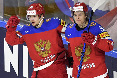 Russias Forward Vladislav Namestnikov R Celebrates Editorial Stock ...