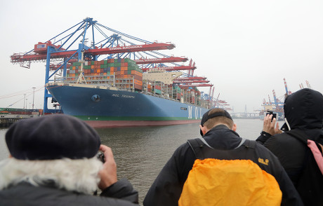Members Media Take Pictures Container Ship Editorial Stock Photo ...