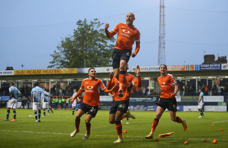 Scott Cuthbert Luton Town Celebrates Scoring Editorial Stock Photo ...