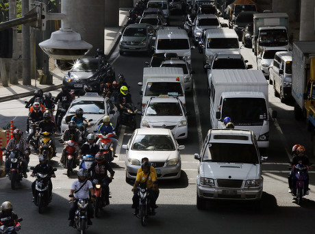 Filipino Motorcycle Riders Maneuver On Busy Editorial Stock Photo ...
