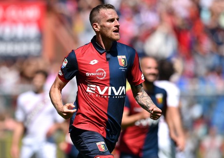 Genoas Italian Midfielder Luca Rigoni Celebrates Editorial Stock Photo ...