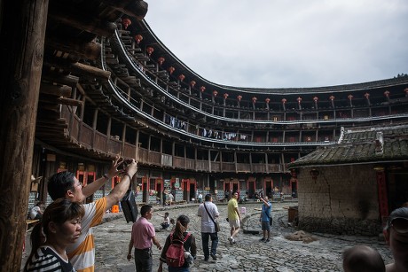 Chinese Tourists Visit Yuchang Tulou One Editorial Stock Photo - Stock ...