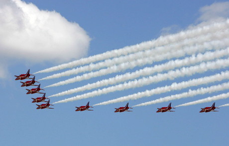 Aircraft Squadron Red Arrows British Royal Editorial Stock Photo ...