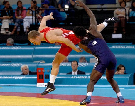 Usas Stephen Abas Red Wrestles Russias Editorial Stock Photo - Stock ...