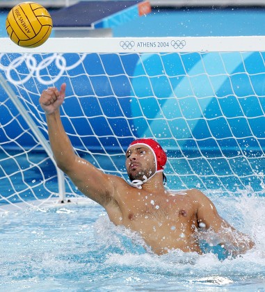 Serbia Montenegros Goalkeeper Denis Sefik Tries Editorial Stock Photo ...