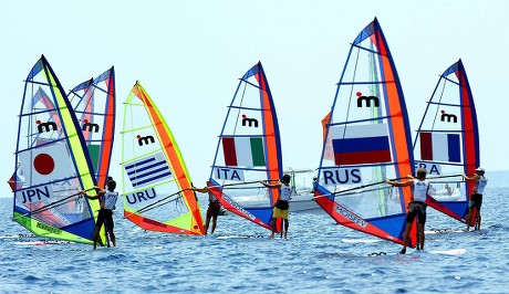 Windsailers Line Start Mens Mistral Race Editorial Stock Photo - Stock ...