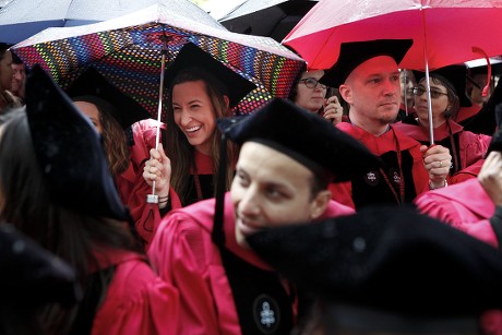 Graduates Brave Rainy Weather During Commencement Editorial Stock Photo ...