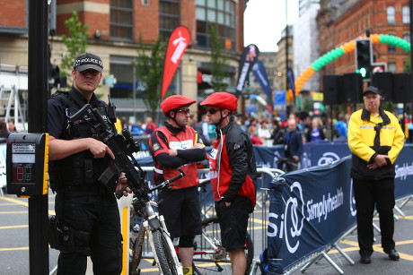 Armed Police Officer Stands Guard Race - Foto de stock de contenido ...