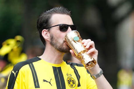 Supporter Borussia Dortmund Drinks Beer Cup Editorial Stock Photo ...