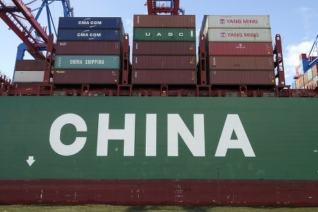 Image Showing Containers Aboard China Shipping Editorial Stock Photo ...