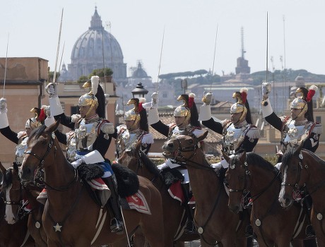 Mounted Italian Corazzieri Presidential Honor Guards Editorial Stock ...