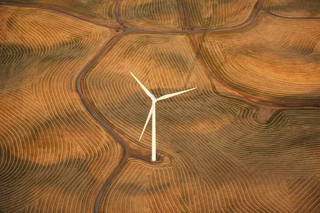 Beautiful Patterns Fields Wind Turbine Northern Editorial Stock Photo ...