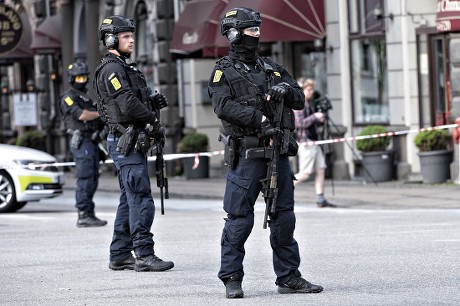 Danish Police Officers Block Traffic On Editorial Stock Photo - Stock ...