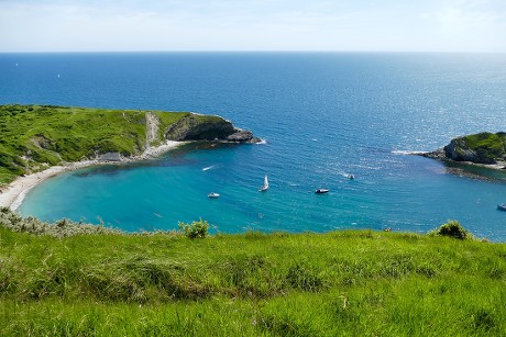Lulworth Cove Taken Top Bindon Hill Editorial Stock Photo - Stock Image ...