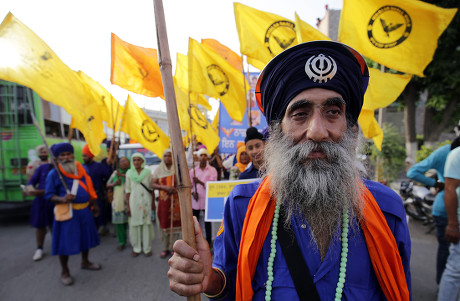 Sikh Man Holds Flag He Along Editorial Stock Photo - Stock Image ...