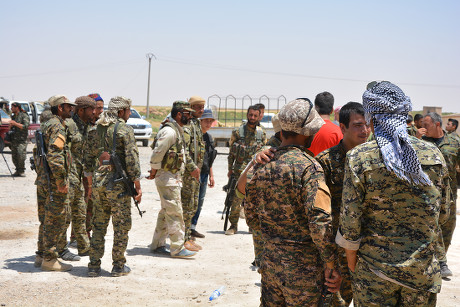 Members Syrian Democratic Forces Sdfkurdish Gathering Editorial Stock ...