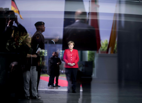 German Chancellor Angela Merkel Waiting Inside Editorial Stock Photo ...