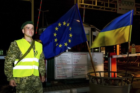 Ukrainian Frontier Officer Stands By Eu Editorial Stock Photo - Stock ...
