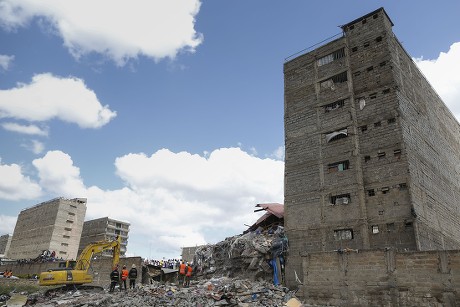 Rescue Workers Look On Front Collapsed Editorial Stock Photo - Stock ...