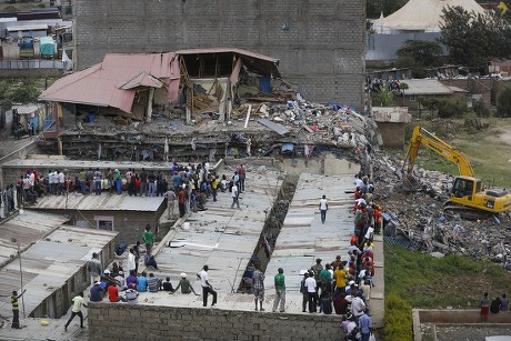 Heavy Machinery Removes Rubbles People Watch Editorial Stock Photo ...