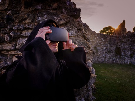 Reenactor Monk Vr Kit Ruins Editorial Stock Photo - Stock Image ...