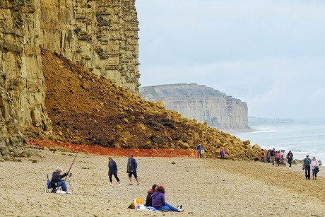 West Bay Cliffs Suffer Second Massive Editorial Stock Photo - Stock ...