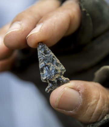 Archaeologist Shows Tip Arrow Made Obsidian Editorial Stock Photo ...