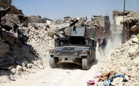 Iraqi Military Truck Passes By Destroyed Editorial Stock Photo - Stock ...