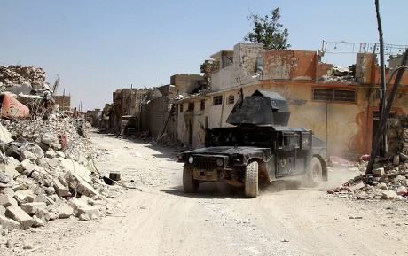 Iraqi Military Truck Passes By Destroyed Editorial Stock Photo - Stock ...