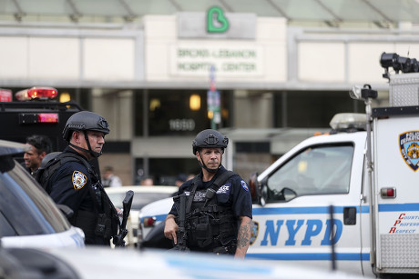 Police Officers Stand Guard Outside Bronx Editorial Stock Photo - Stock ...
