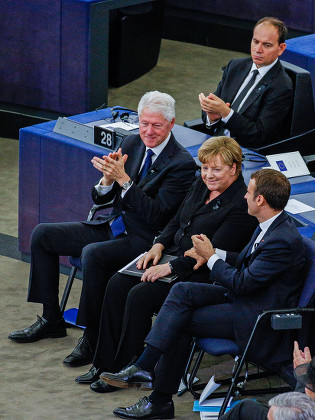 Bill Clinton Angela Merkel Emmanuel Macron Editorial Stock Photo ...