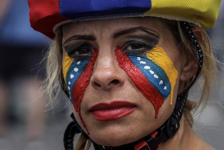 Woman Colors Venezuelan Flag Painted Tears Editorial Stock Photo ...