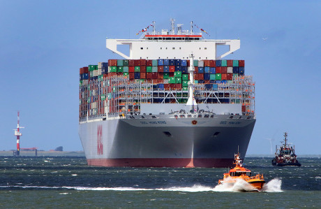 Almost 400 Meters Long Container Ship Editorial Stock Photo - Stock ...