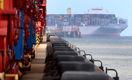 Almost 400 Meters Long Container Ship Editorial Stock Photo - Stock ...
