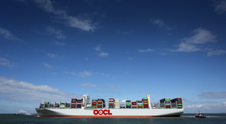 Almost 400 Meters Long Container Ship Editorial Stock Photo - Stock ...